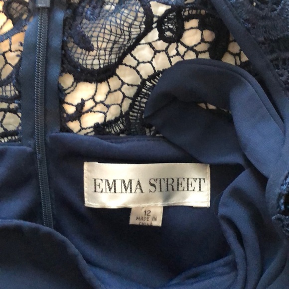 Emma Street | Dresses | Emma Street Navy Blue Dress | Poshmark